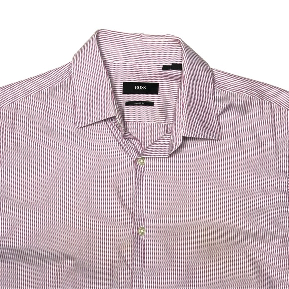 Hugo Boss | Shirts | Hugo Boss Sz 5 Purple Sharp Stripe Dress Shirt ...